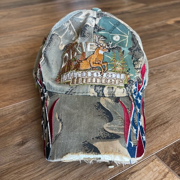 Accessories | Mens Dixie Whitetail Hunter Rebel Flag Distressed Hat ...
